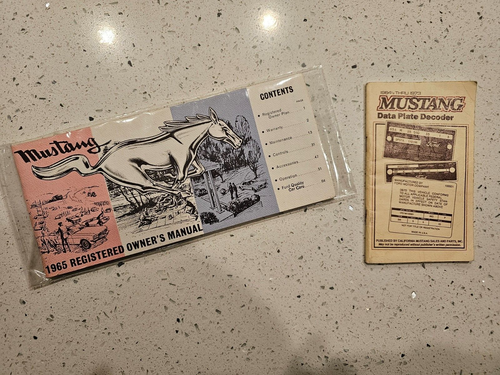 1965 Mustang Factory Original Owners Manual and Data Plate Decoder | eBay
