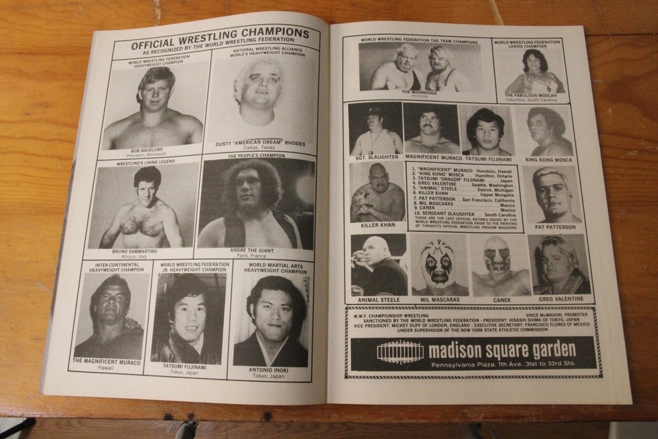 WWF Wrestling Program Jul 1981 MSG Magnificent Muraco George Steele Bob ...