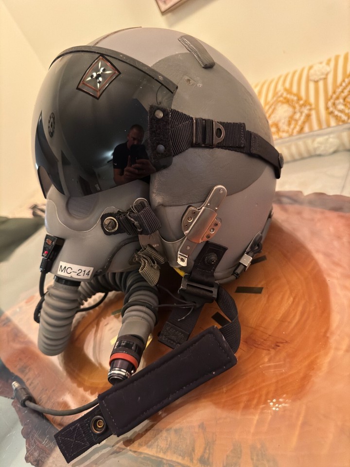 USAF HGU-55/P Pilot Flight Helmet & MBU-12/ Oxygen Mask - Pilot Worn | eBay