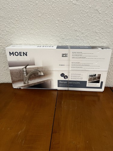 Moen Renzo One Handle Stainless Steel Pull-Out Kitchen Faucet ...