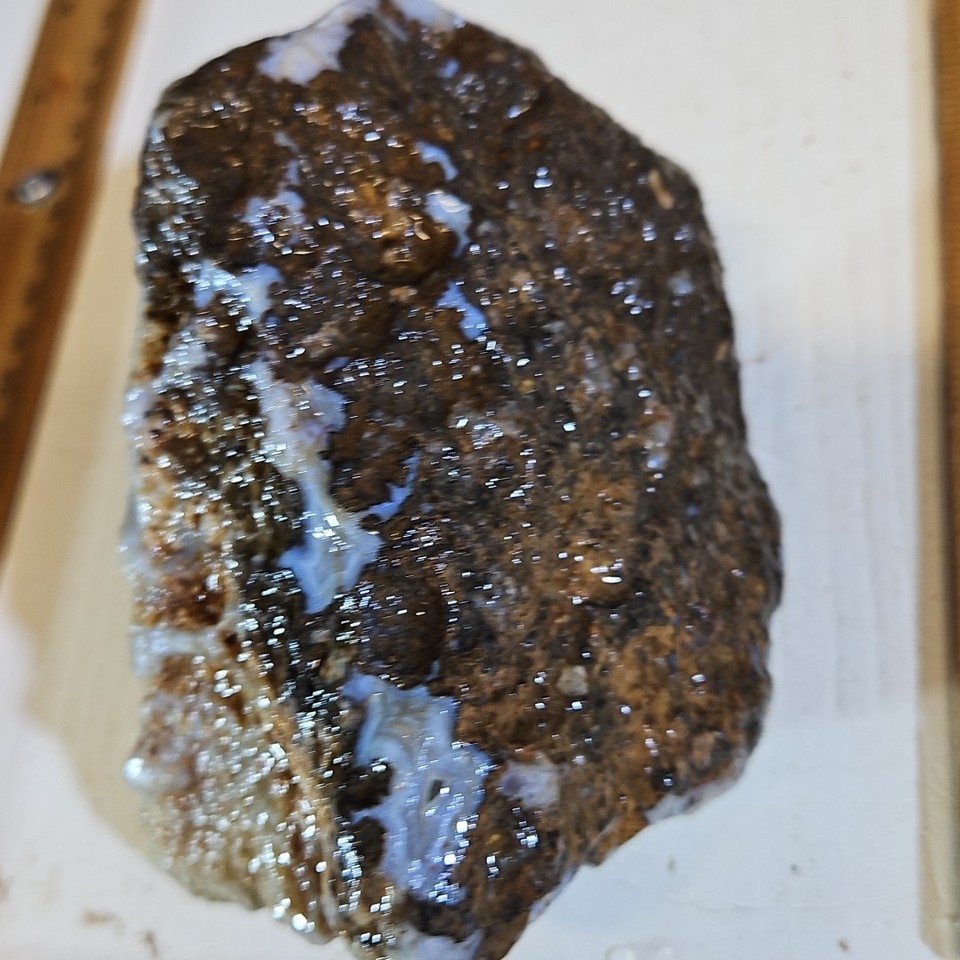 Calandria agate rough. Beautiful blue & silver banded agate, 1LB 9.0oz ...