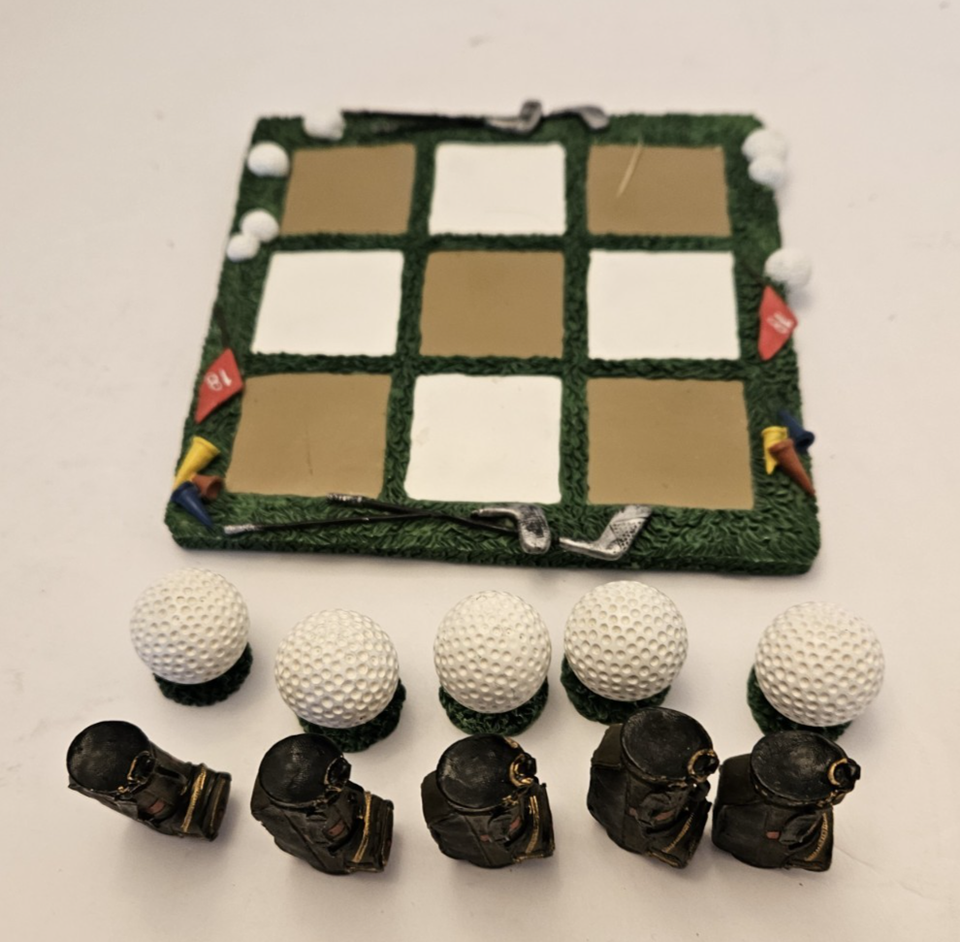 Cracker Barrel Golf Theme Tic Tac Toe Game w/Golf Ball & Golf Bag ...