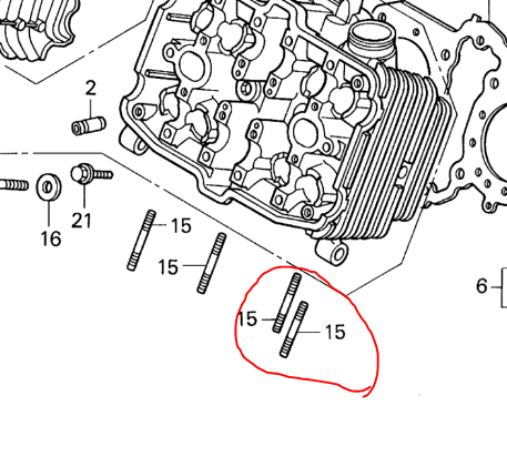 Honda VFR750 stainless steel exhaust studs and flange nuts header bolts ...