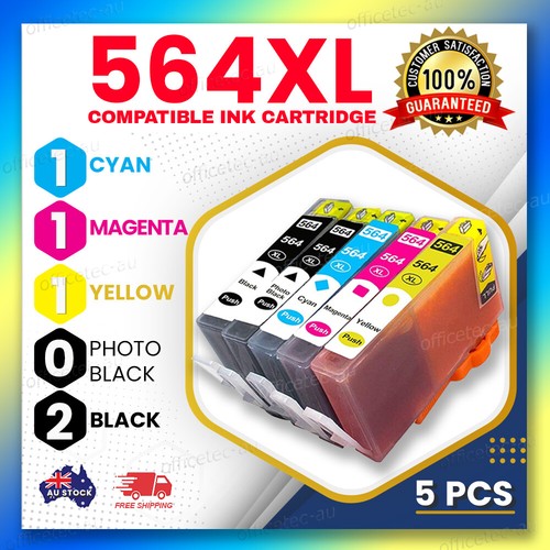 5pcs INK Cartridges for HP 564 XL Photosmart D5460 D5463 D5468 D7560 ...