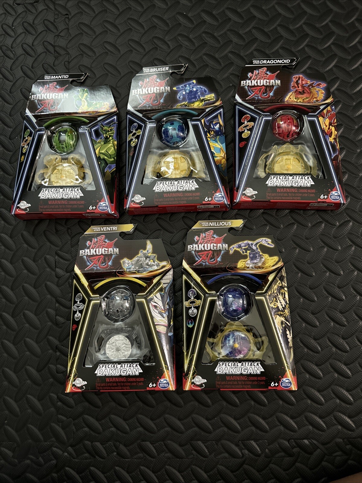 BAKUGAN Special Attack Bruiser Mantis Dragonoid Ventri Nillious Lot Of ...