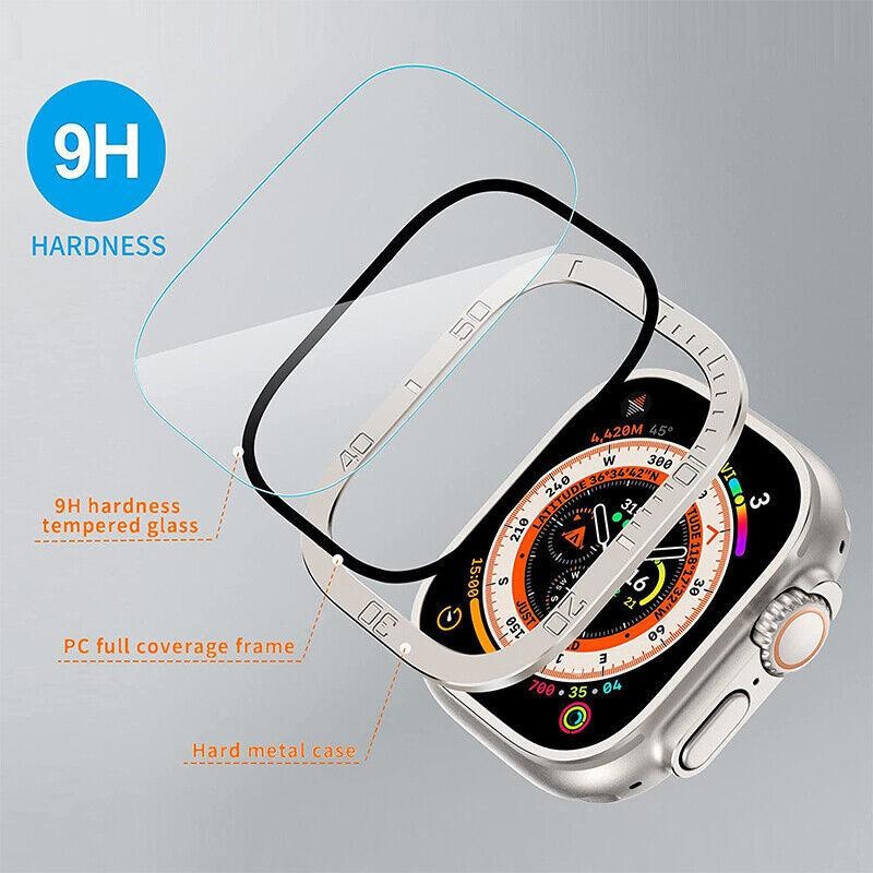 Tempered Glass Screen r Apple Watch Ultra2 49mm Protector Film Metal ...