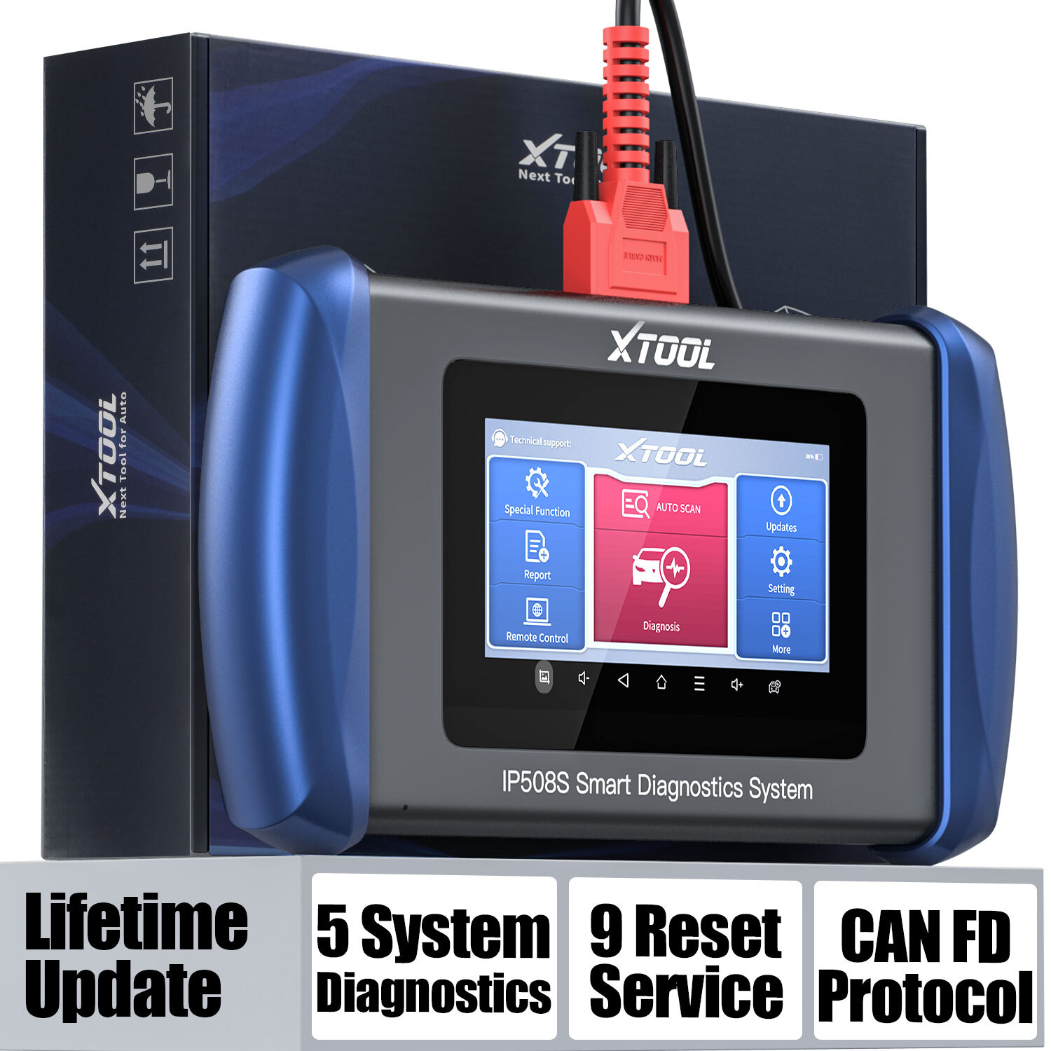 XTOOL IP508S OBD2 Scanner Engine Transmission ABS SRS EPB Diagnostic ...