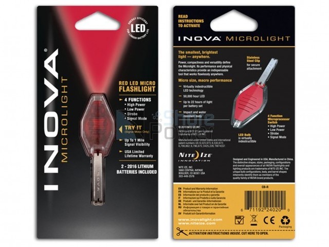 INOVA 4020 Microlight Night Vision Red LED 1" X 1 7/8 Virtually ...