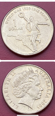 2005 Australian $1 Coin 💥World War 1939-1945 Peace 💥Dancing Man💥 | eBay