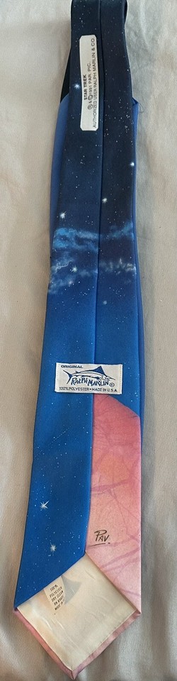 STAR TREK: Tie, Ralph Marlin USS Enterprise Pink/Blue Planet Stars 1991 ...