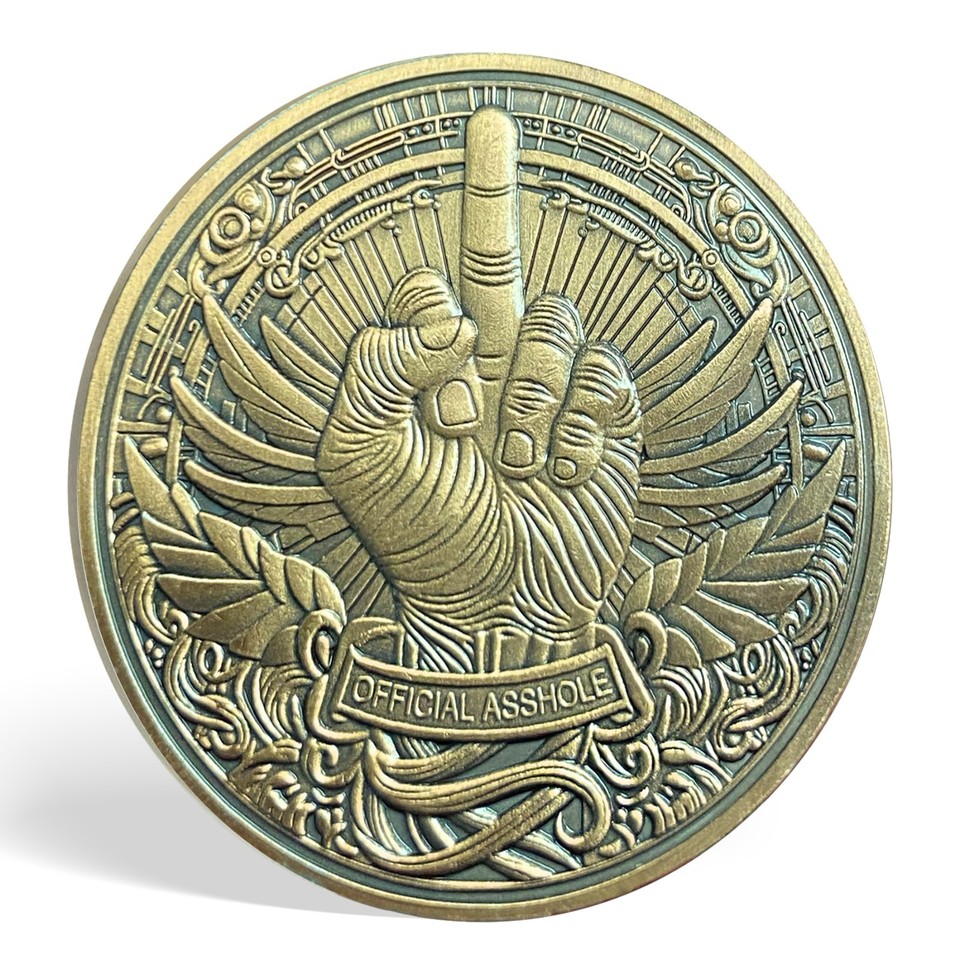 Funny Challenge Coin Official Bad Man Middle Finger Fu*ks Coin Cool ...