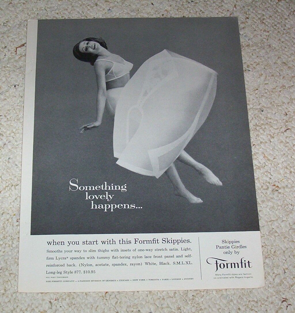 1963 Print Ad Page Formfit Skippies Pantie Girdle Sexy Girl Lingerie