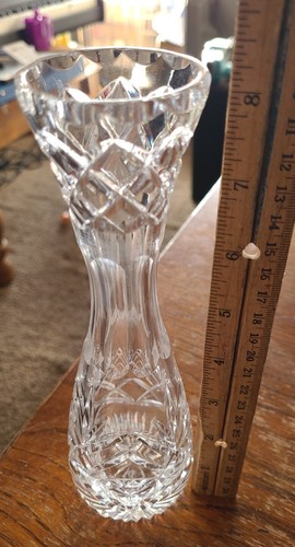 Irish Cavan Crystal Clear Bud Vase Signed | eBay