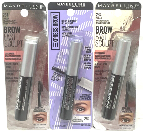 (3) Maybelline Brow Fast Sculpt Clear Gel Brow Mascara Sealed 264 ...
