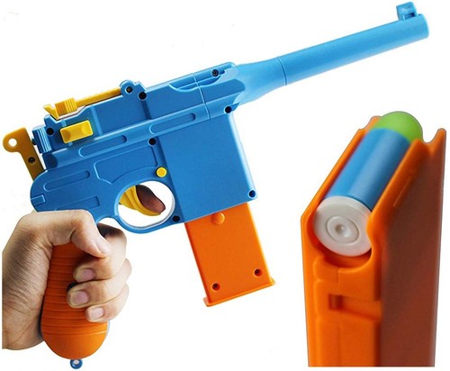 Mauser C96 Toy Gun with Soft Bullets, 7 Round Ejectable Magazine ...