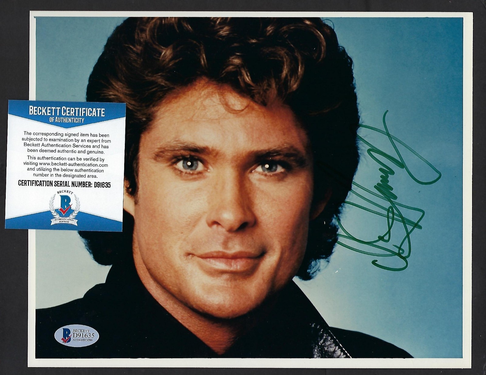 David Hasselhoff signed 8"x 10" photograph BAS Authenticated Knight ...
