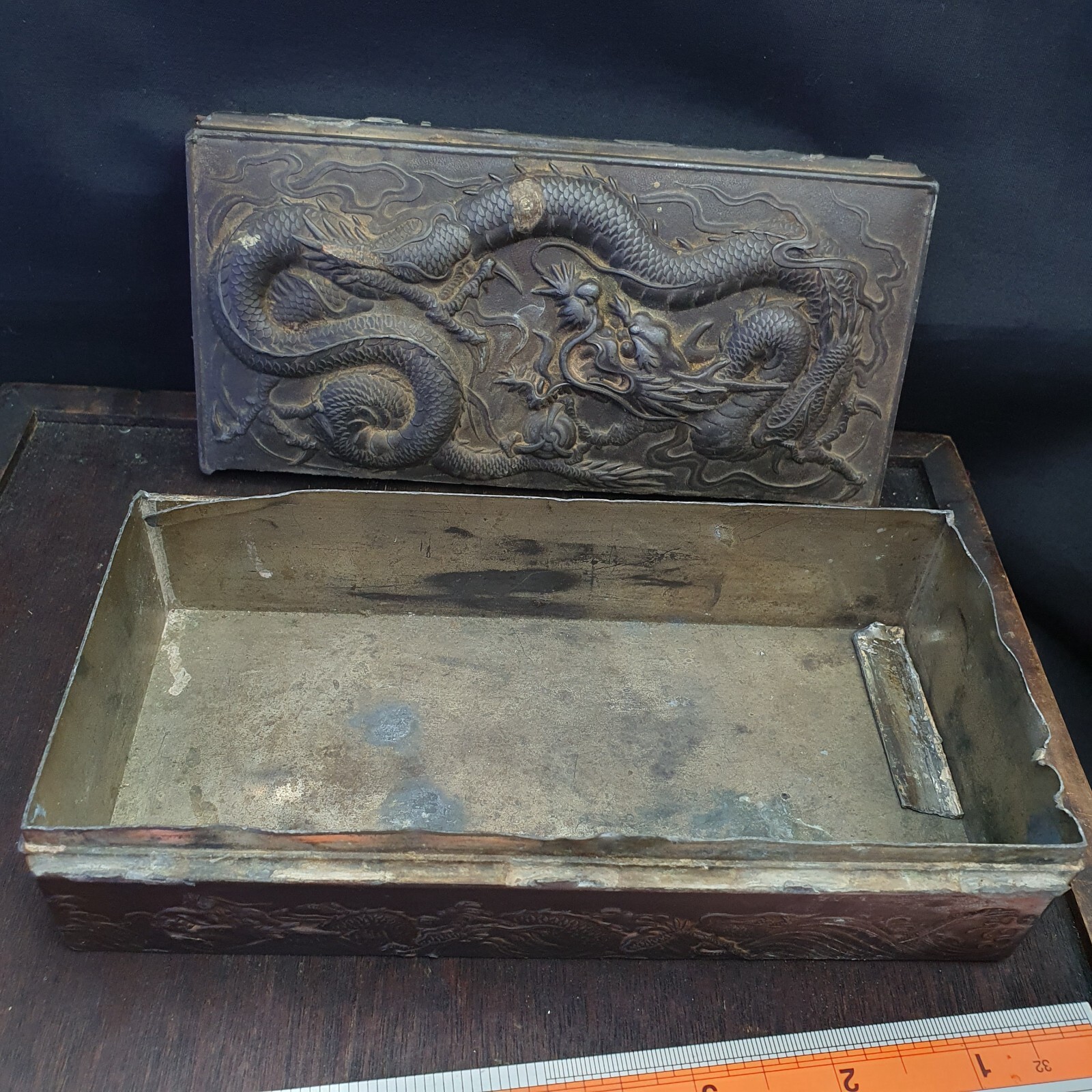 Antique Chinese Bronze Box Dragon Engraved Decoration BOX Rare Finds | eBay