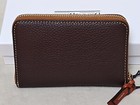 Dooney & Bourke Pebble Grain Medium Zip Around Wallet Clutch Brown ...