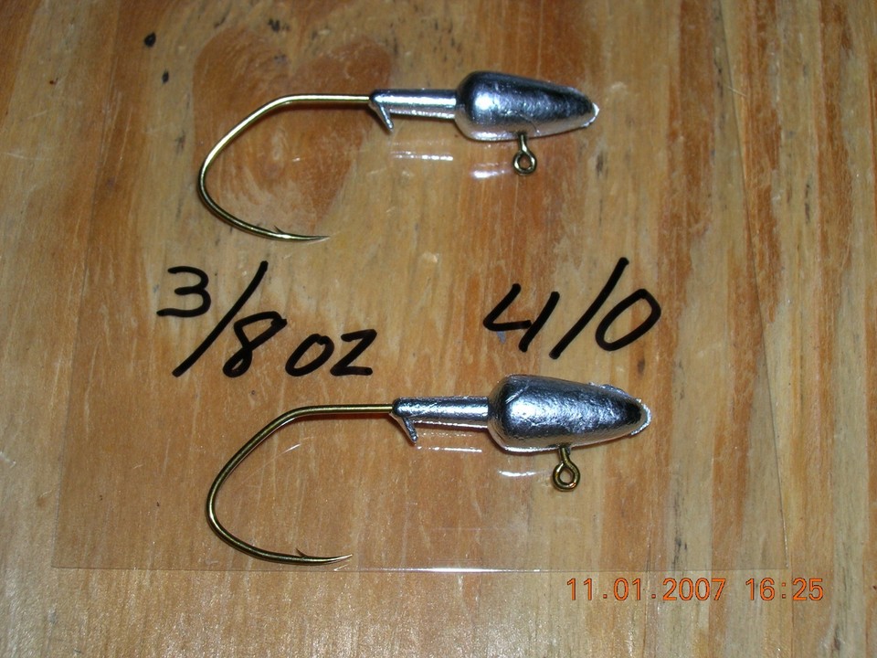 50 3/8oz Darter Jigs Bronze Sickle Hooks 1/0 2/0 3/0 4/0 You Choose | eBay