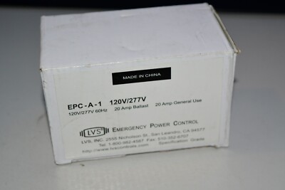 LVS EPC-1-D 120V/277V Emergency Lighting Power Control Switch NEW IN ...