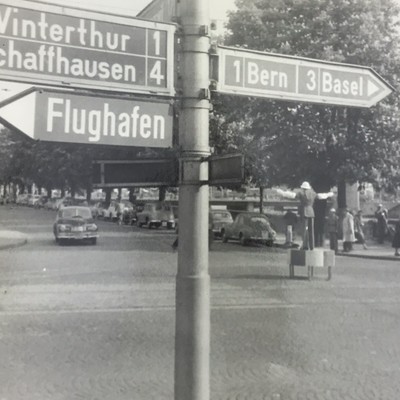 Vintage Black and White Photo German Street Names Sign Arrows Germany ...