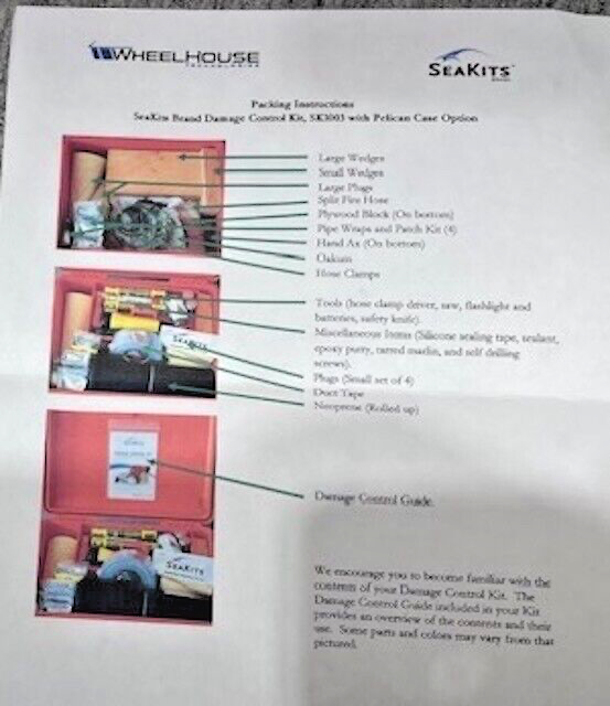 Sea Kits - Damage Control Kit Extra Large | eBay