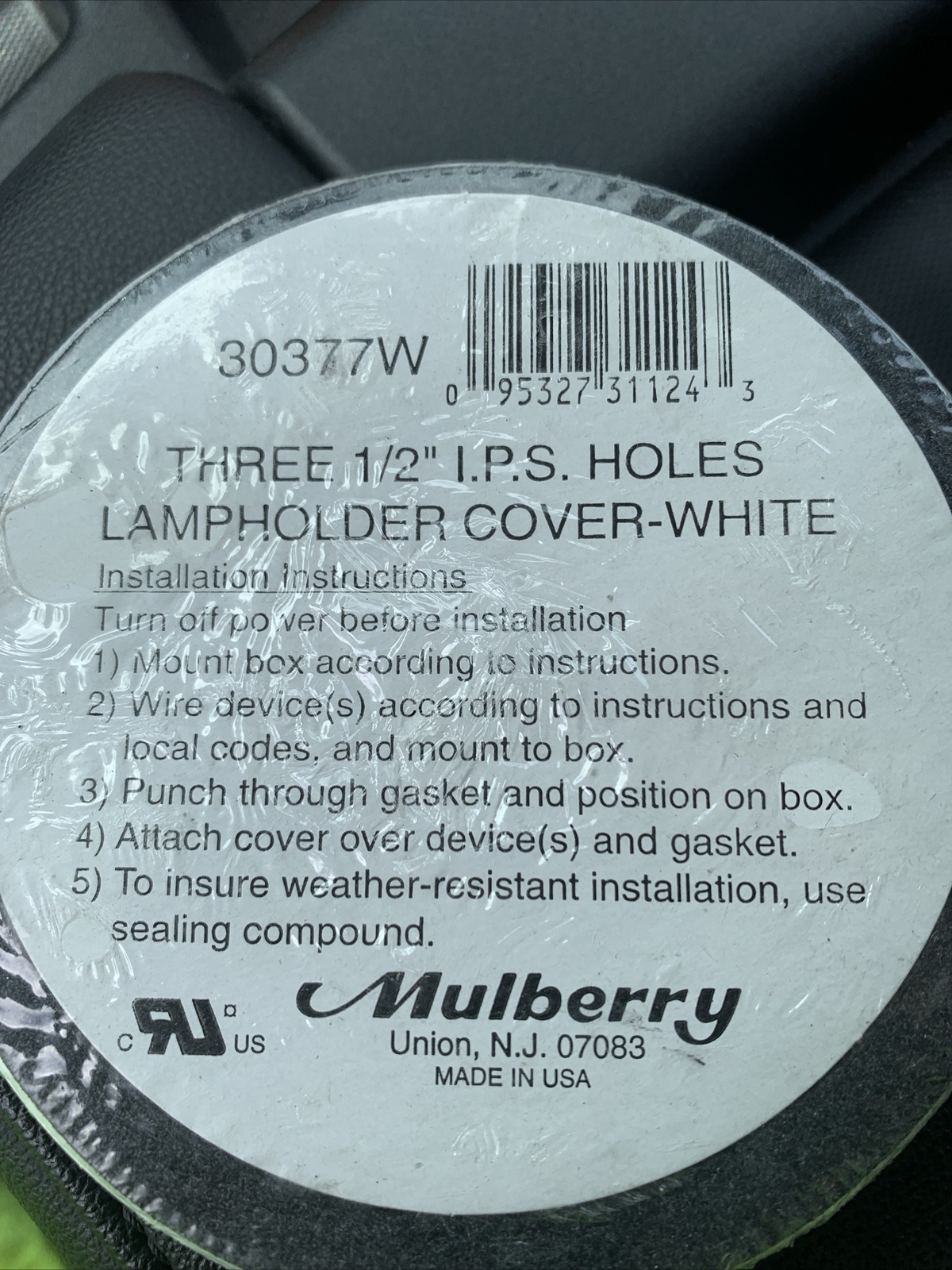 Mulberry Three 1/2 Ips Holes Lamp holder Cover White 30377W | eBay