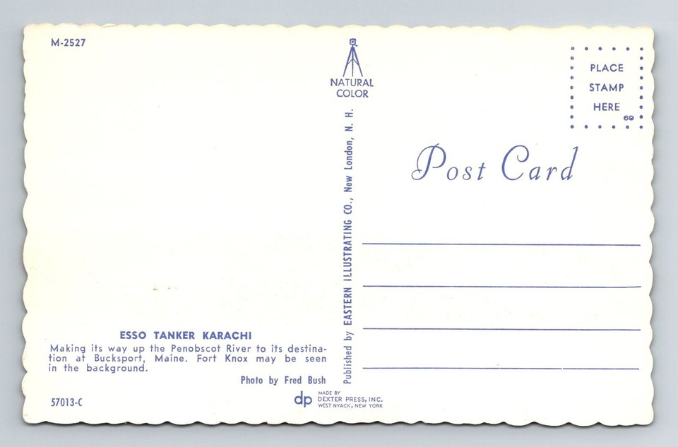 Bucksport ME-Maine ESSO Tanker Penobscot River Ft. Knox Vintage ...