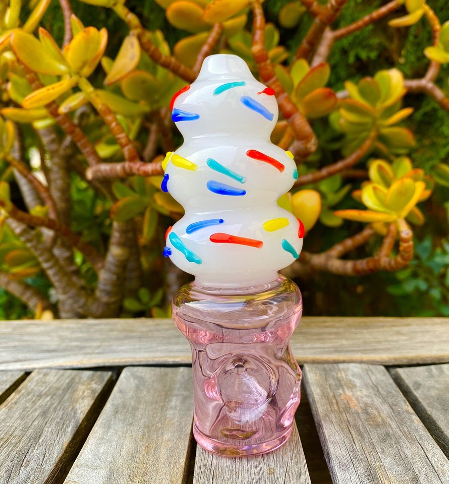 Pink Glass Pipe(handmade)Ice Cream Tobacco Glass Pipe | eBay