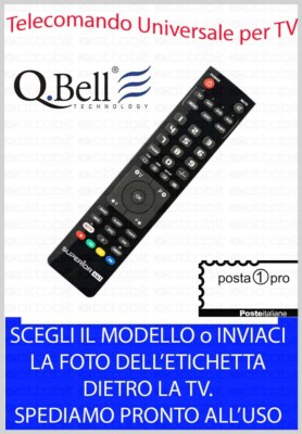 TELECOMANDO UNIVERSALE per TV TELEVISIONE SAT, Q.bell Qbell SCEGLI ...