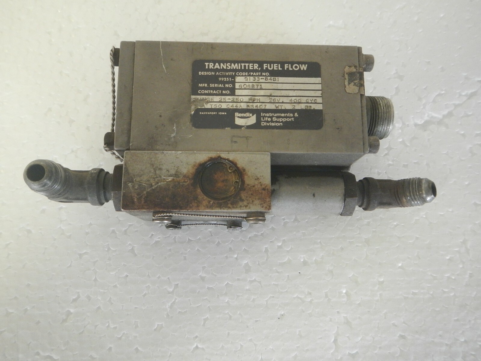 BENDIX FUEL FLOW TRANSMITTER P/N: 99251-9133-84B1 | eBay