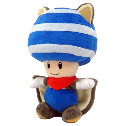 Super Mario Bros. - Flying Squirrel Blue Toad 8" Plushie NEW (Little ...
