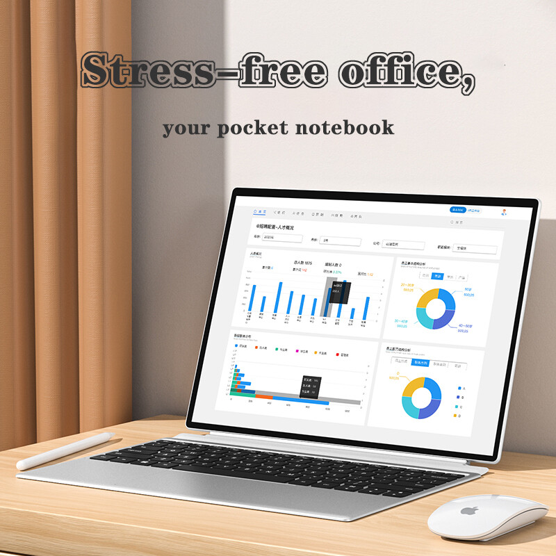 CRELANDER 2 in-1 Laptop PC 12 Inch Touch Screen Tablet PC Intel Celeron ...