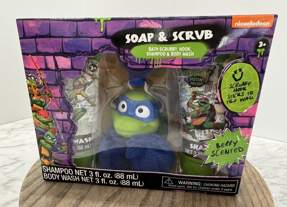 Teenage Mutant Ninja Turtles Shampoo Body Wash & Scrub Bath Set w 46 ...