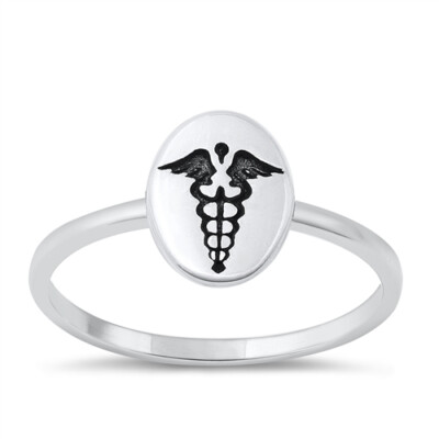 Caduceus Ring Sterling Silver 925, Jewelry for Doctors, Nurses, Medical | eBay