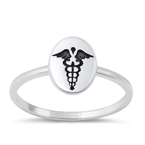 Caduceus Ring Sterling Silver 925, Jewelry for Doctors, Nurses, Medical ...