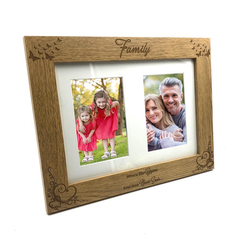 Family Sentiment Double Wooden Photo Frame Gift C28-A4-7 | eBay UK