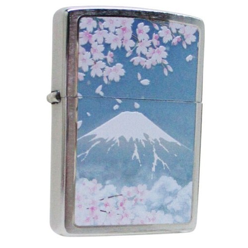 ZIPPO oil Lighter USA ZIPPO Japanese pattern series Fuji and cherry ...
