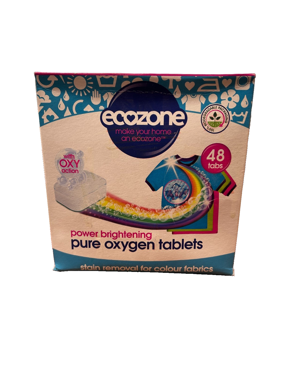 Ecozone Power Brightening Pure Oxygen Tablet 48 Tab SALE Water Damaged ...
