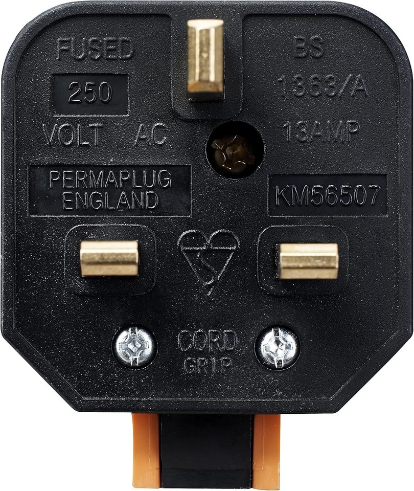 Permaplug Heavy-Duty 13 Amp UK 3-Pin Mains Plug ( Orange) Pack of 10 ...