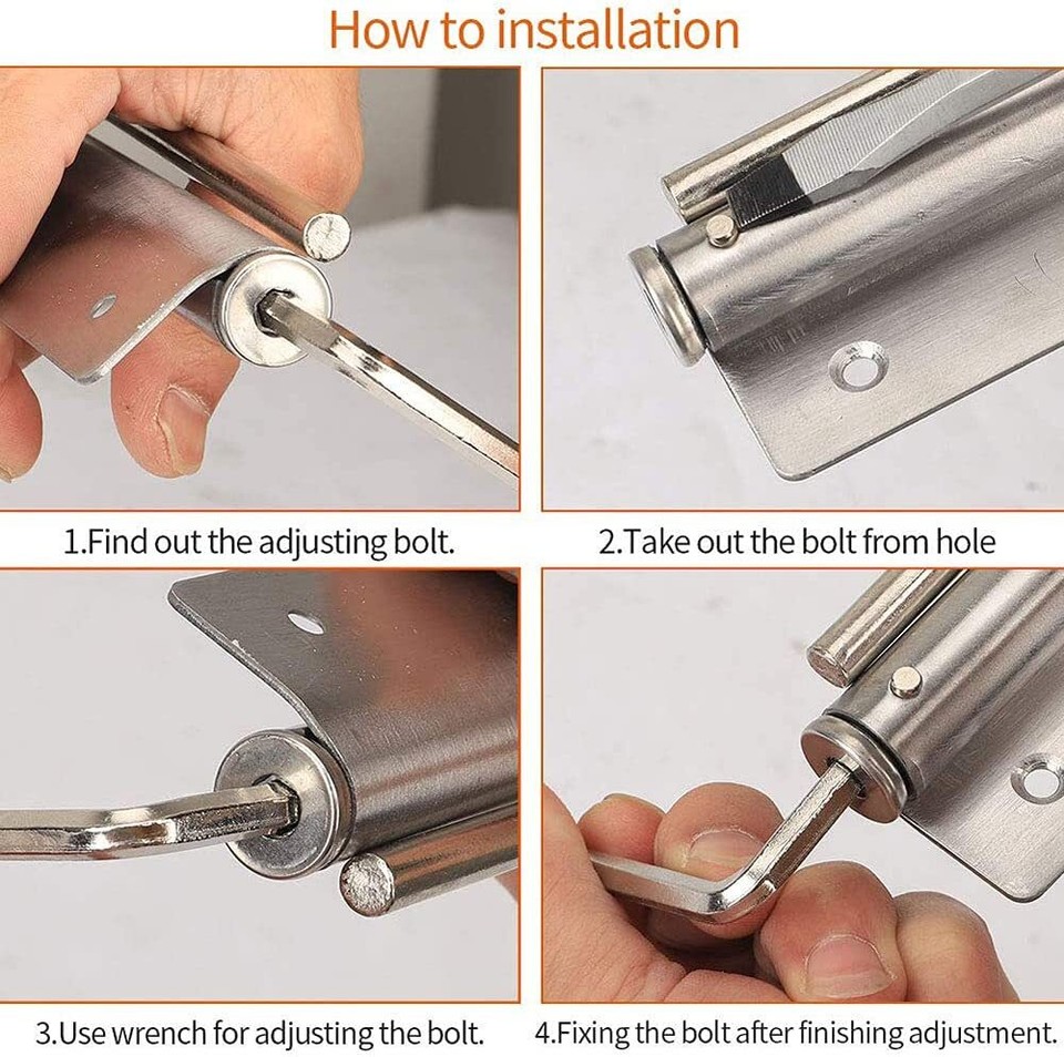 Heavy Duty Surface Mounted Door Gate Closer Spring Loaded Adjustable ...