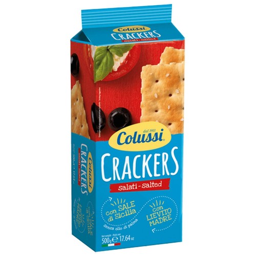 CRACKERS COLUSSI SALATI 500 GR PORZIONI SALATINI SNACK CRACKER CON SALE ...