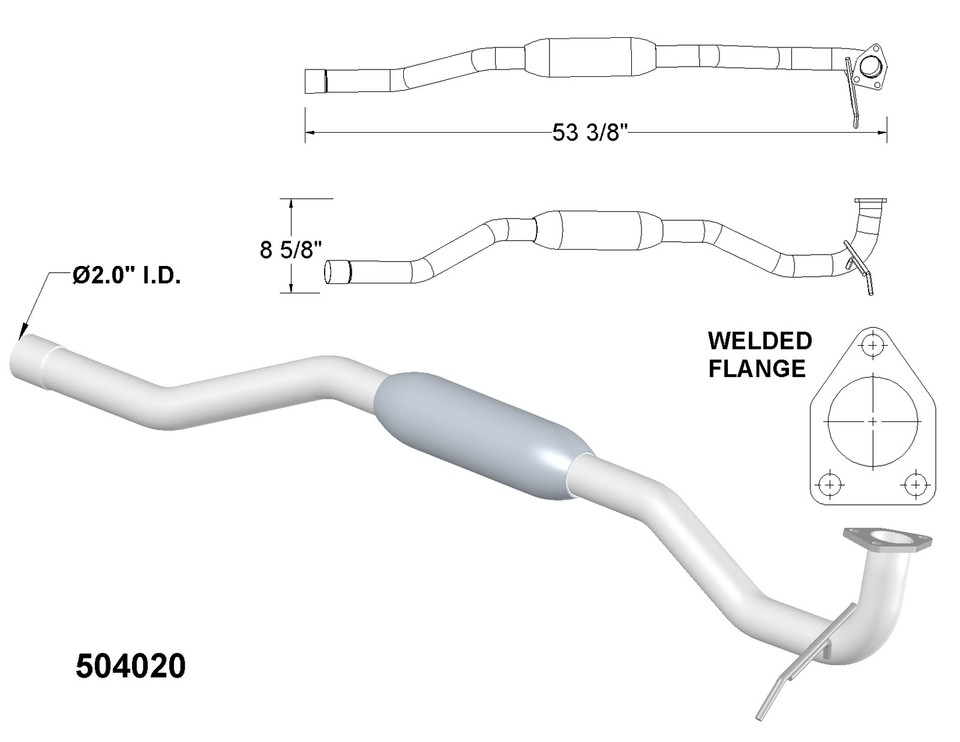 Center Exhaust and Tail Pipes for 2024 Mitsubishi RVR ES 2.0L L4 GAS ...