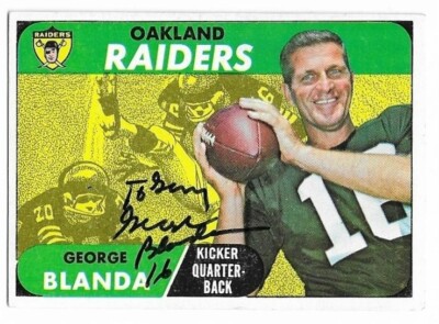 GEORGE BLANDA 1968 Topps Signed Autographed Football card #142 Oakland ...