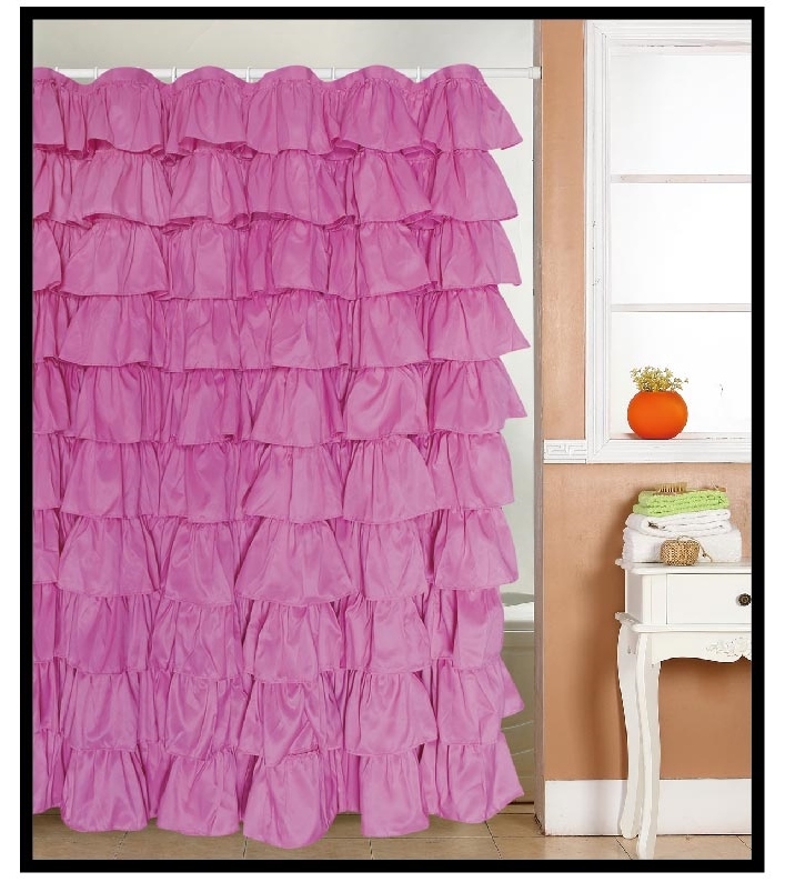 Ruffle Fabric Shower Curtain Assorted Color | eBay