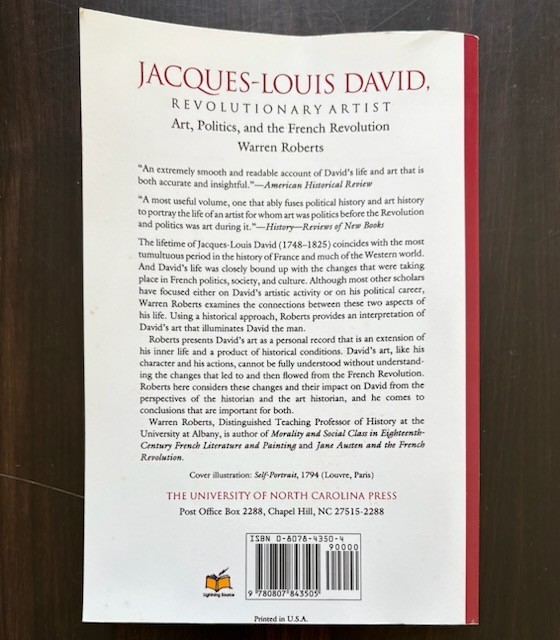 Jacques-Louis David Revolutionary Artist Warren Roberts pb Art Politics ...