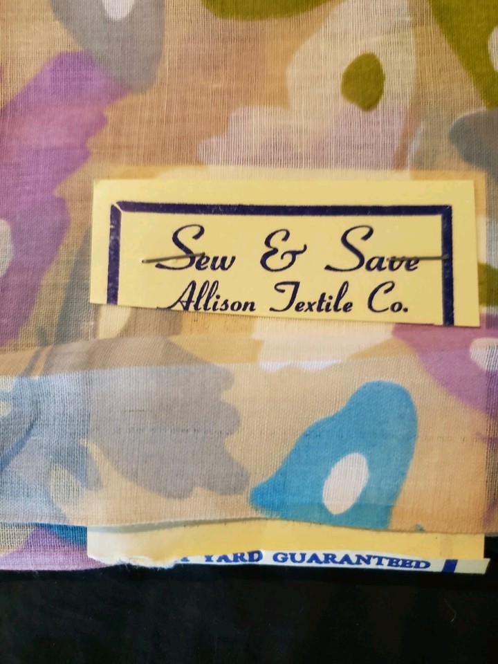 Vintage Dacron & Cotton Butterfly Fabric - Allison Textile Co. | eBay UK