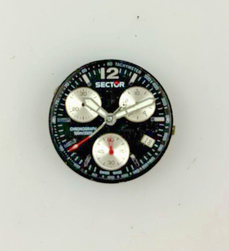 Sector Watch Dial Quartz Chrono Black 30mm Swiss Made For Spare Parts ...