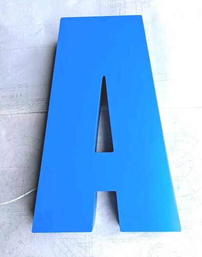 Reclaimed Industrial Letter BLUE " A " Decor Marquee Sign. #2 | eBay