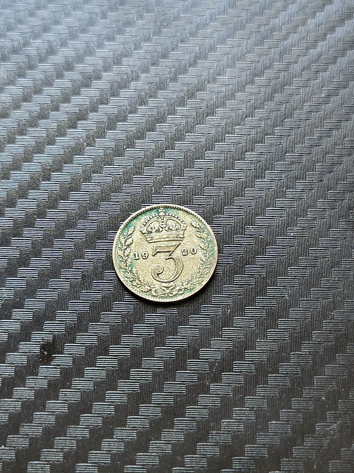 1920 GEORGIVS VD.G. BRITT: OMN: REX F.D IND:IMP 3 PENCE SILVER COIN | eBay